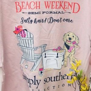 Simply Southern | Tops | Nwt Simply Southern Soft Pink Beach Weekend ...